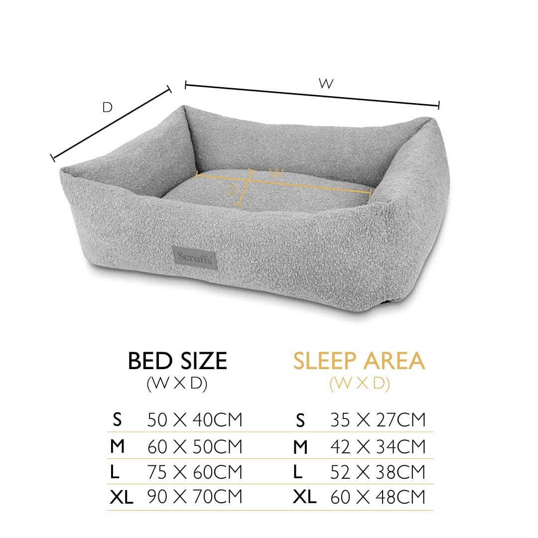 Boucle Dog Box Bed | Ivory Cream Dog Beds | Scruffs – petslovescruffs