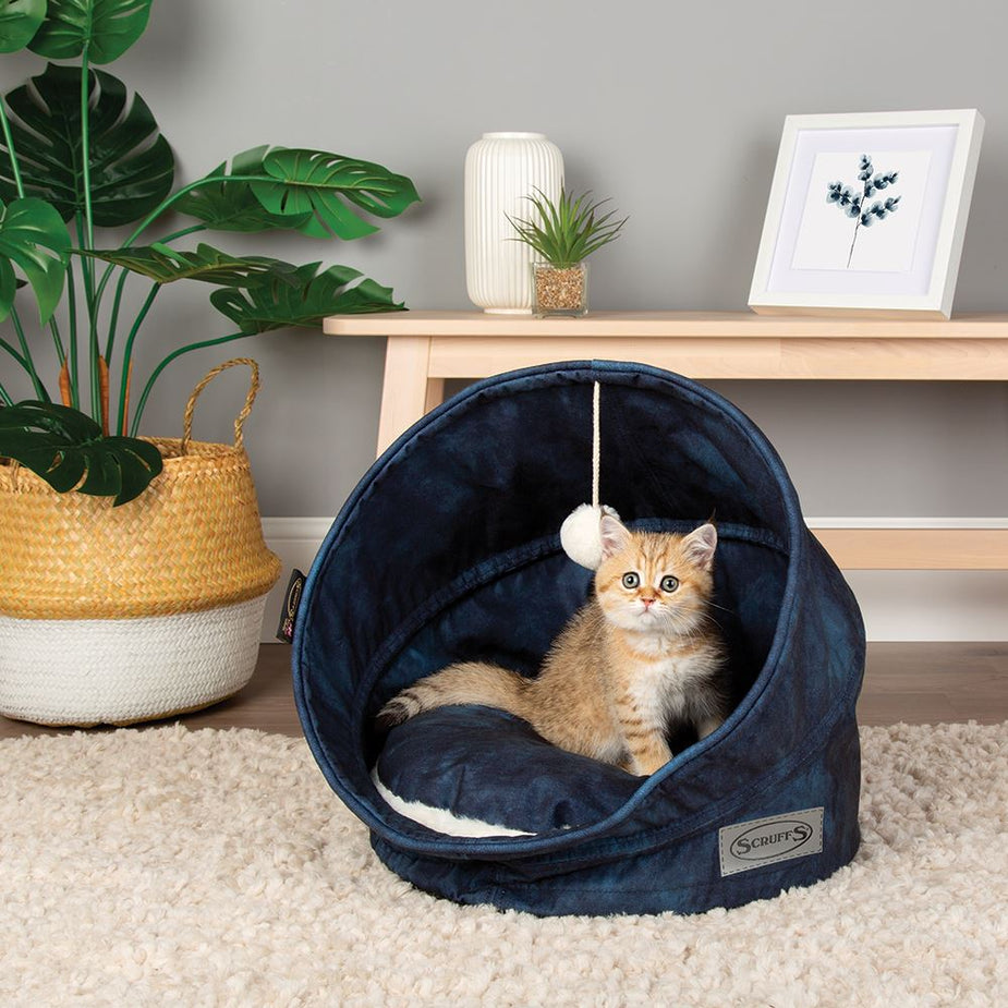 Kensington Cat Bed | Navy Blue Cat Beds | Scruffs – petslovescruffs