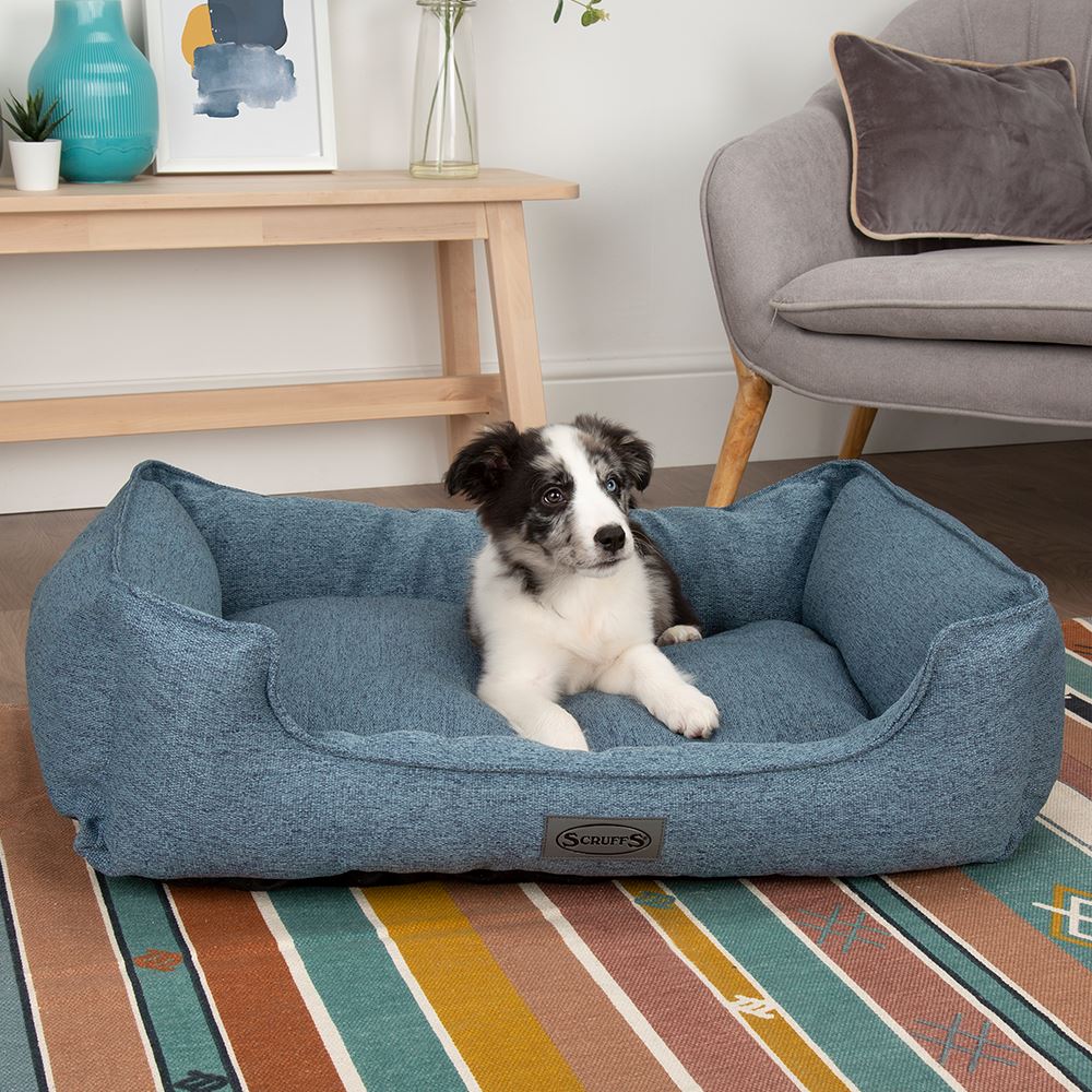Manhattan Dog Box Bed| Blue Dog beds | Scruffs – petslovescruffs